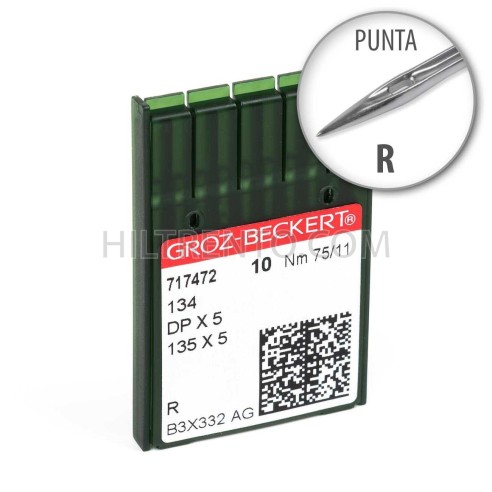 Aguja Groz-Beckert 134 75/11 punta R - Pack 10 uds